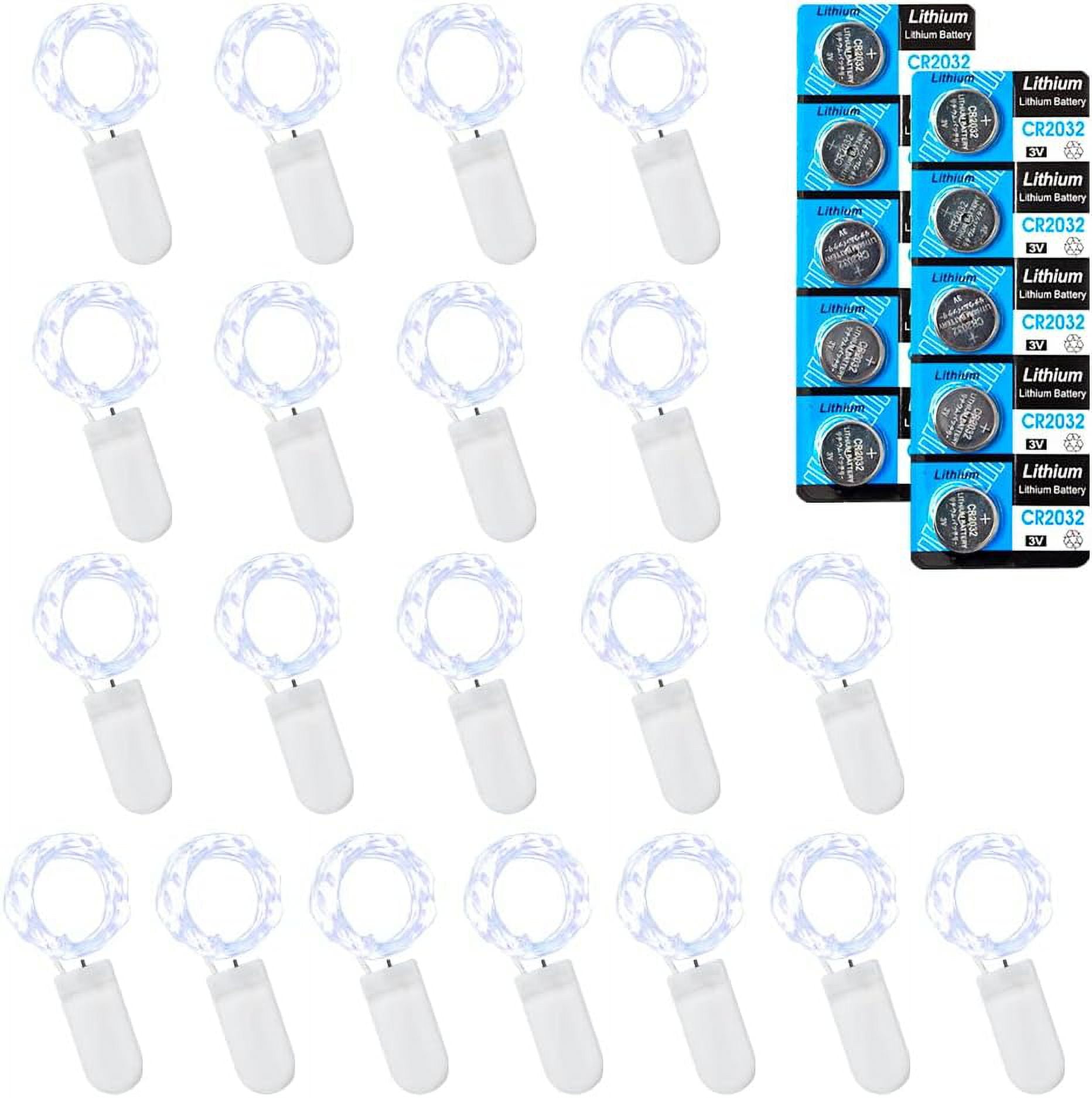 20 Pack Fairy Lights Operated String Lights, 10 LED 3.3ft Silvery ...