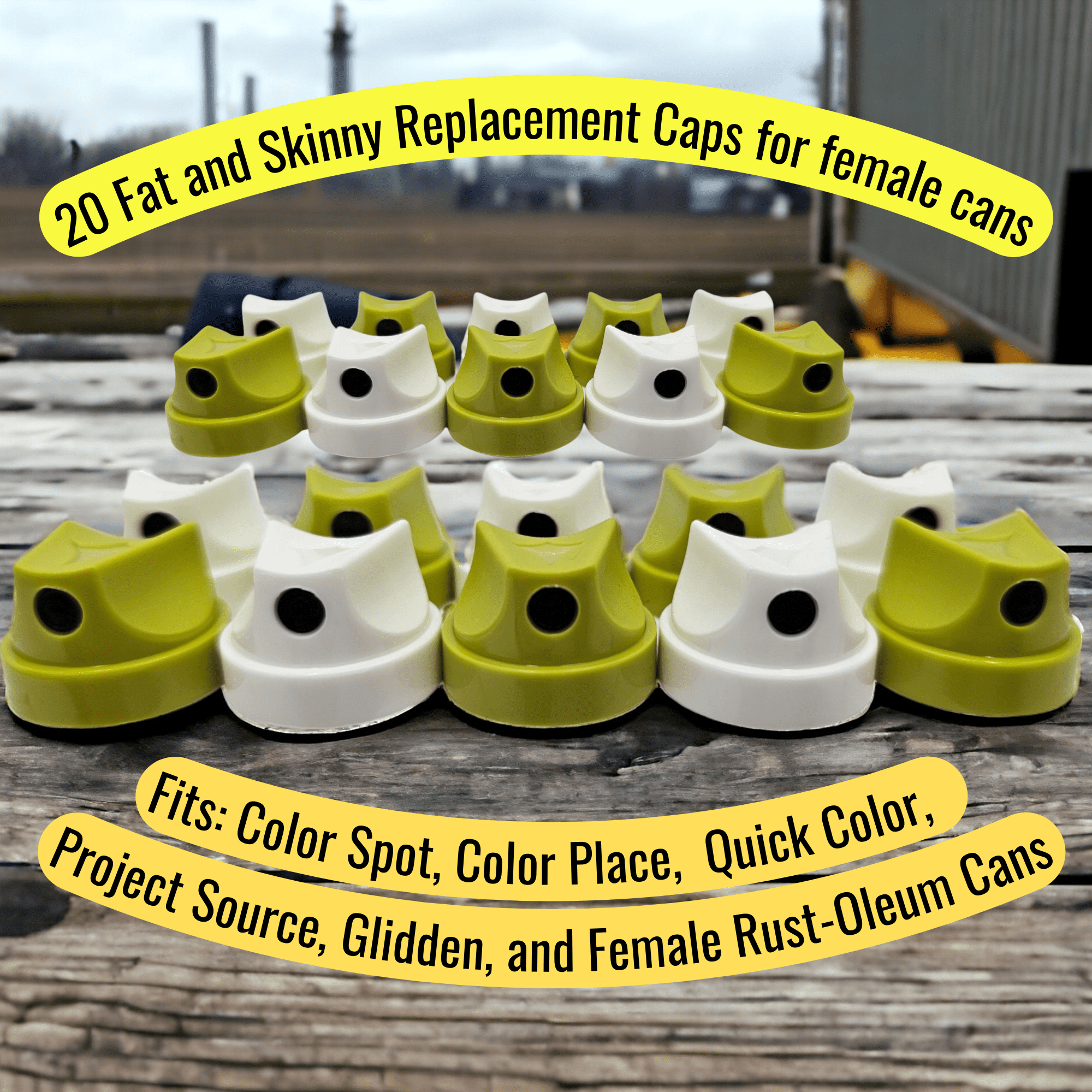 20 Pack Fat and Thin "Boston" Male Spray Paint Caps for Color Spot ...