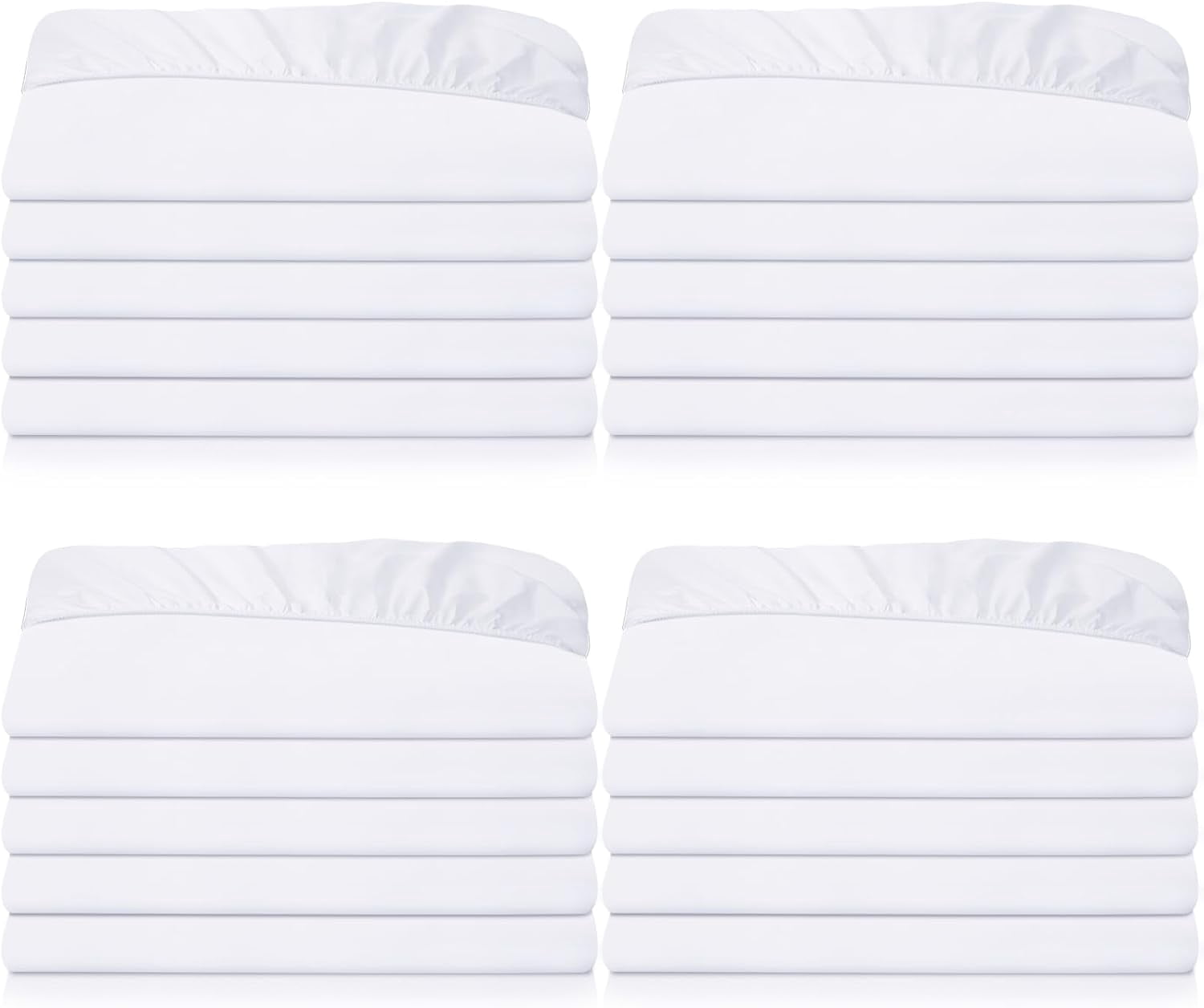 20 Pack Fitted Sheets Bulk with Pocket Elastic Corners Comfy Microfiber ...