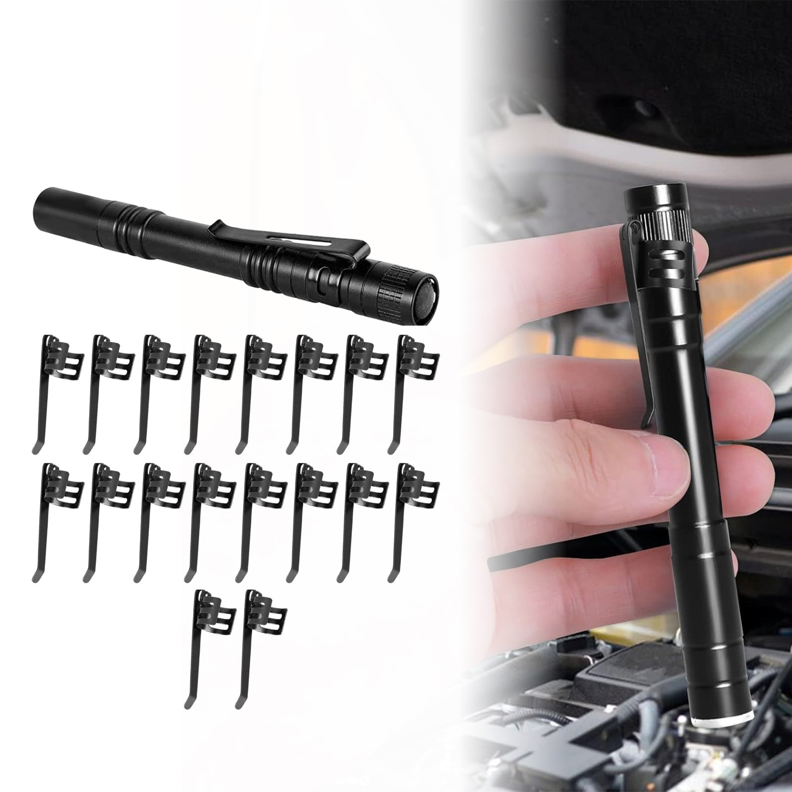 20-Pack Flashlight Pocket Clips: Easy Install & Rust-Resistant Design ...