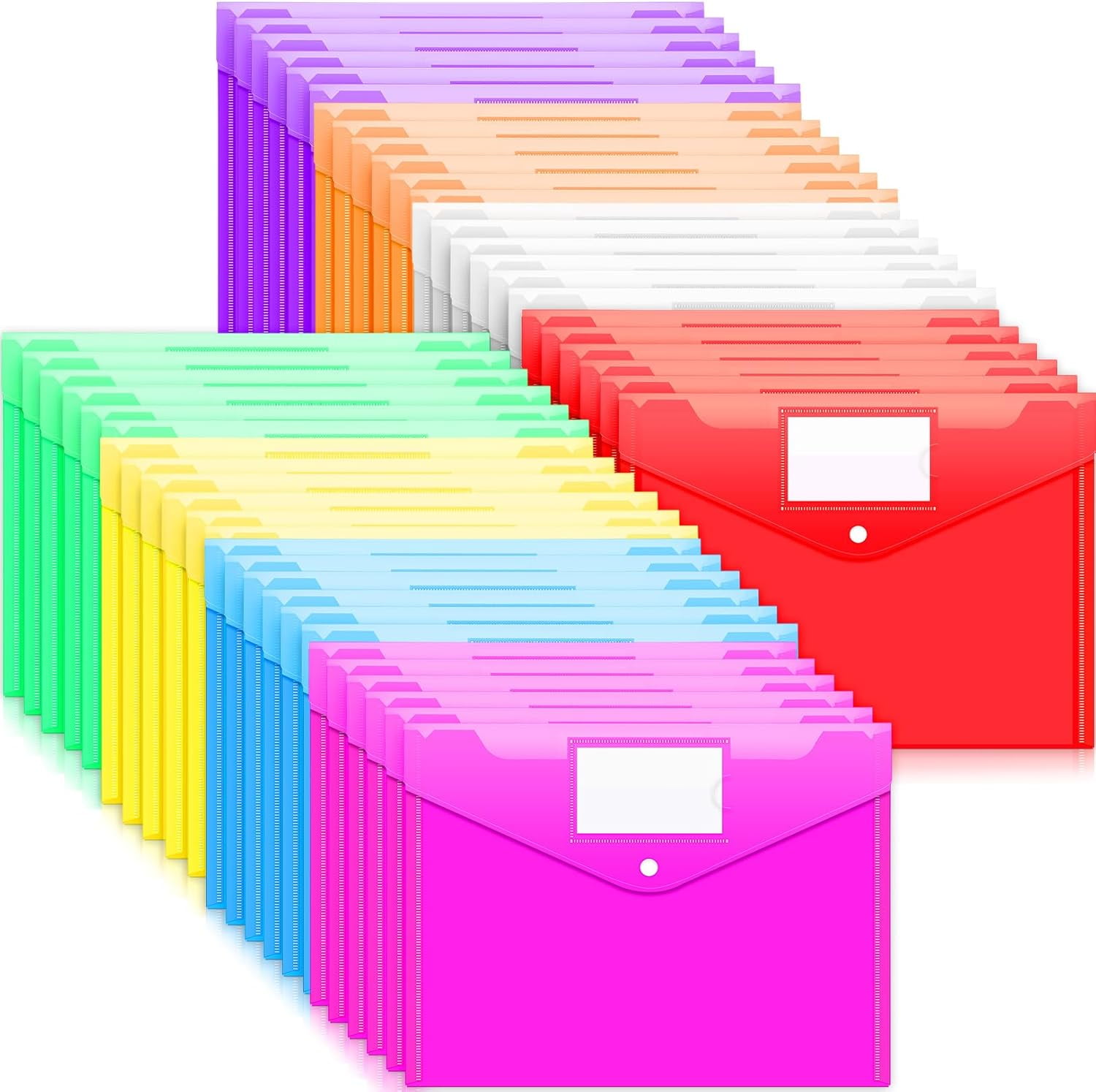 20 Pack Folders Plastic Envelopes, Clear Plastic File Folder for ...