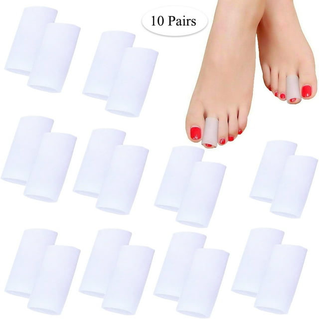 20 Pack Gel Toe Protectors - Silicone Toe Sleeves Toe Tube Pads for ...