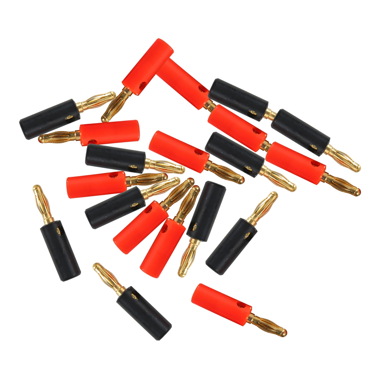 20-Pack Gold-Plated Speaker Banana Plugs 4mm, Red & Black, for Secure ...