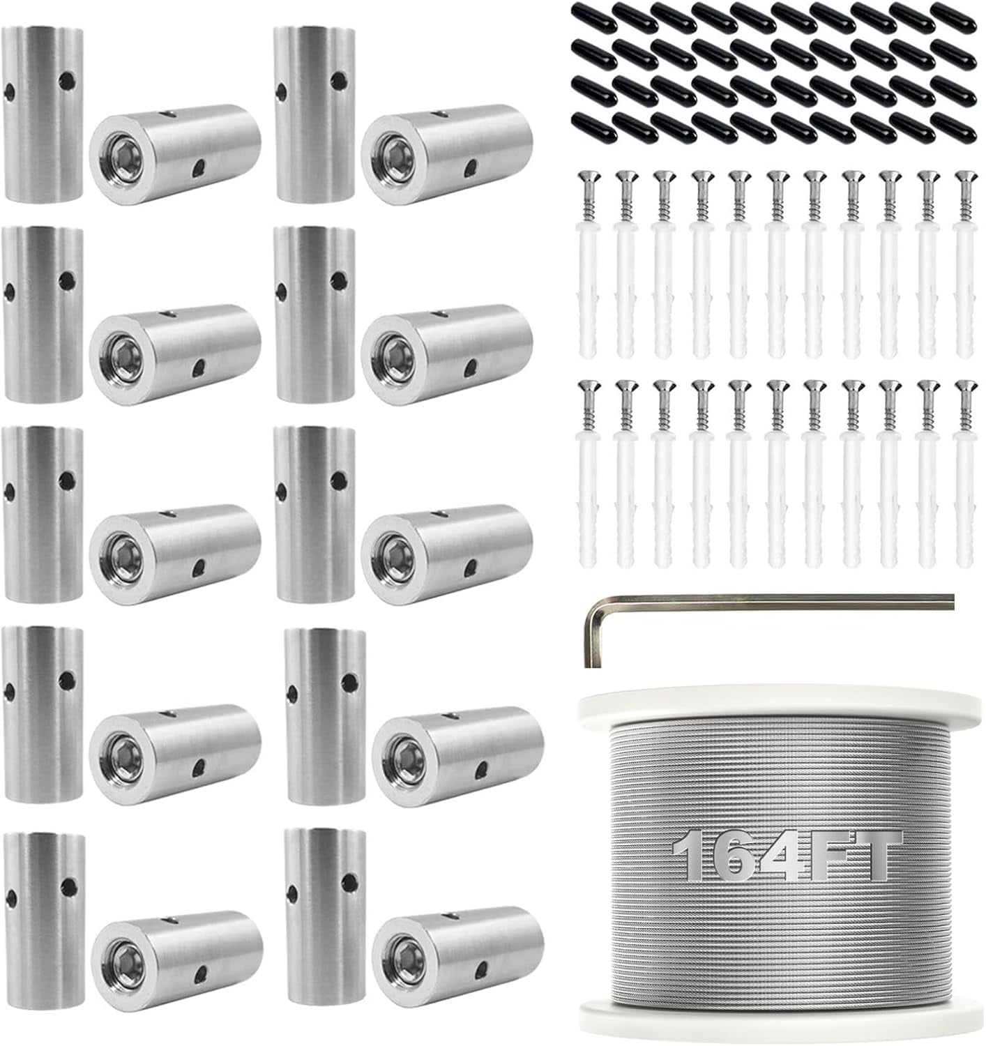 20 Pack Green Wall Stainless Steel Hubs, Wire Cable Trellis System Kit ...