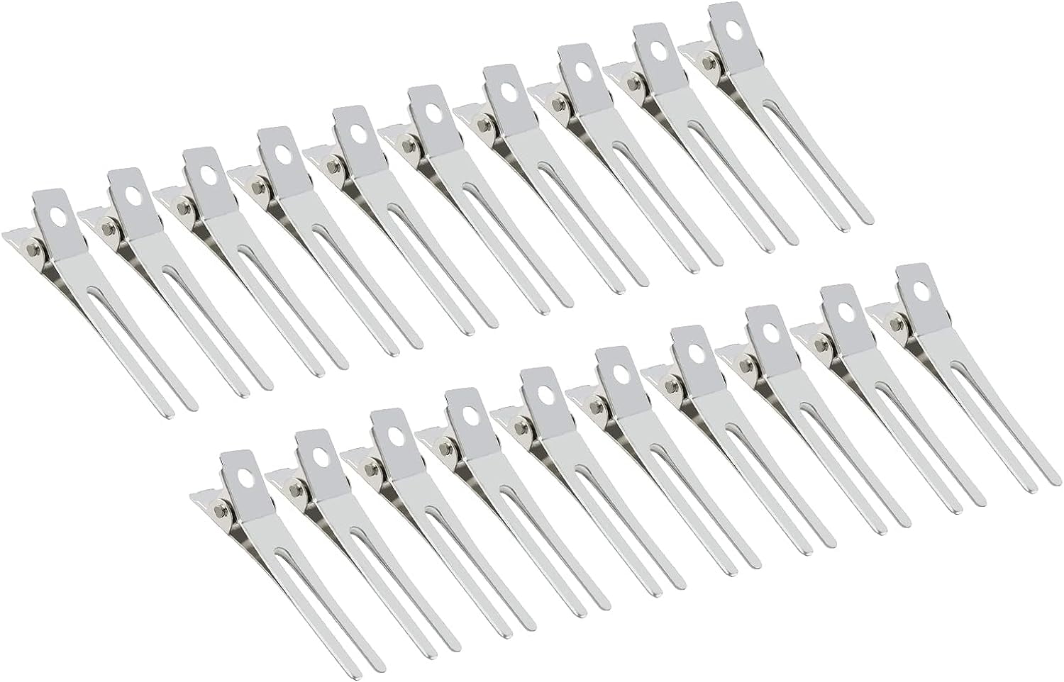 20 Pack Hairdressing Double Prong Curl Clips, 1.8'' Duck Billed Hair ...