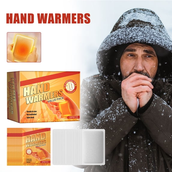 20-Pack Hand Warmers Portable Disposable Instant Heat Warm Pads For ...