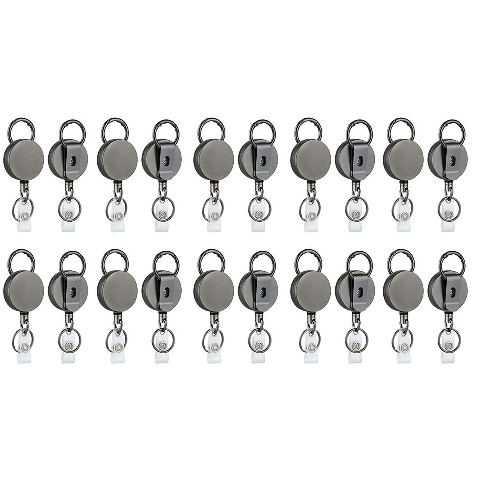 20 Pack Heavy Duty Retractable Badge Holder Reels, Metal ID Badge ...
