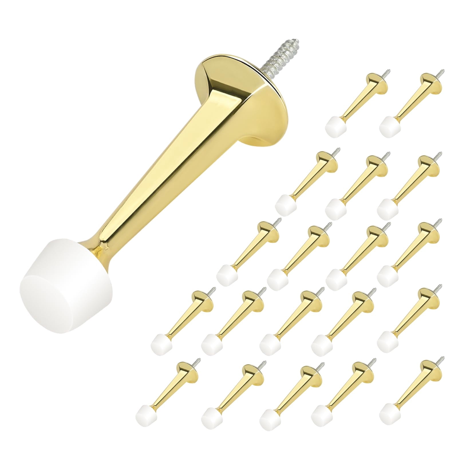 20 Pack Heavy Duty Solid Rigid Door Stop With Soft Rubber Tip Zinc Cast ...