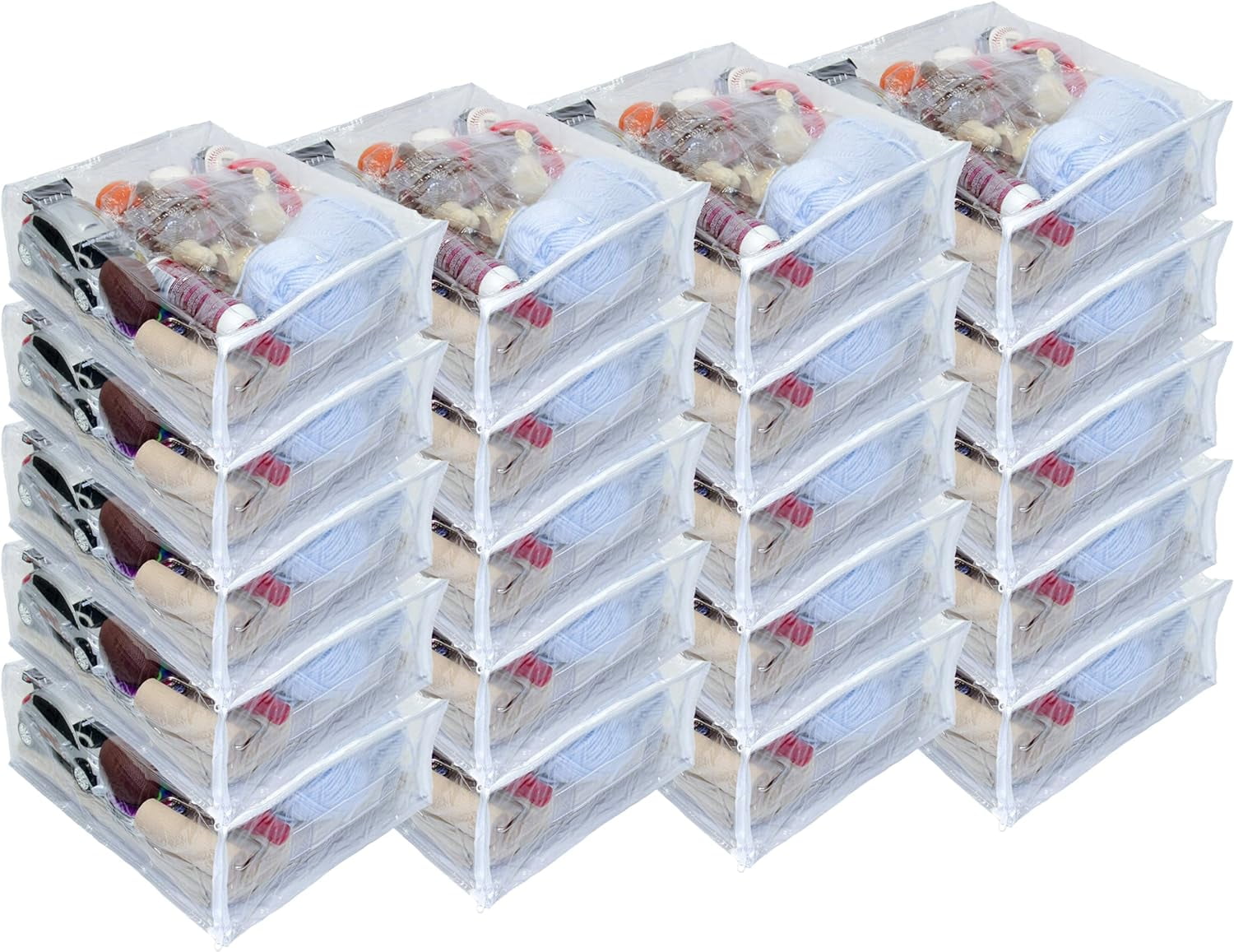 20-Pack Heavy Duty Vinyl Zippered Closet Square Storage Bags (Clear ...