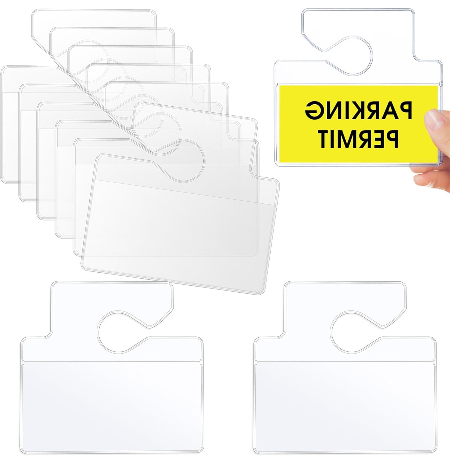 20 Pack Horizontal Parking Lot Pass Holder for Car Rear View Mirror,TGY Parking Permit Hang Tag ...
