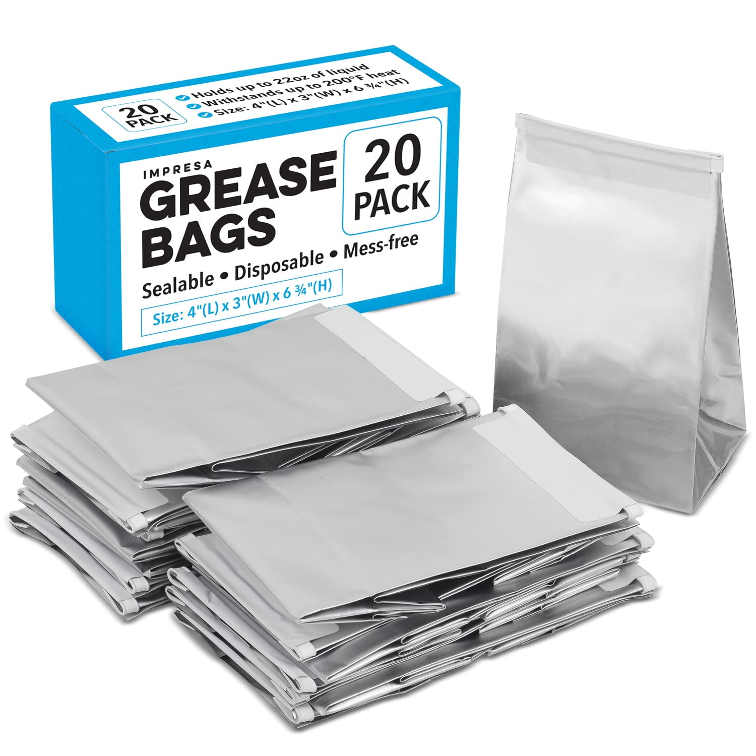 [20 Pack] Impresa Grease Bag Disposable Inserts for Camco Grease ...