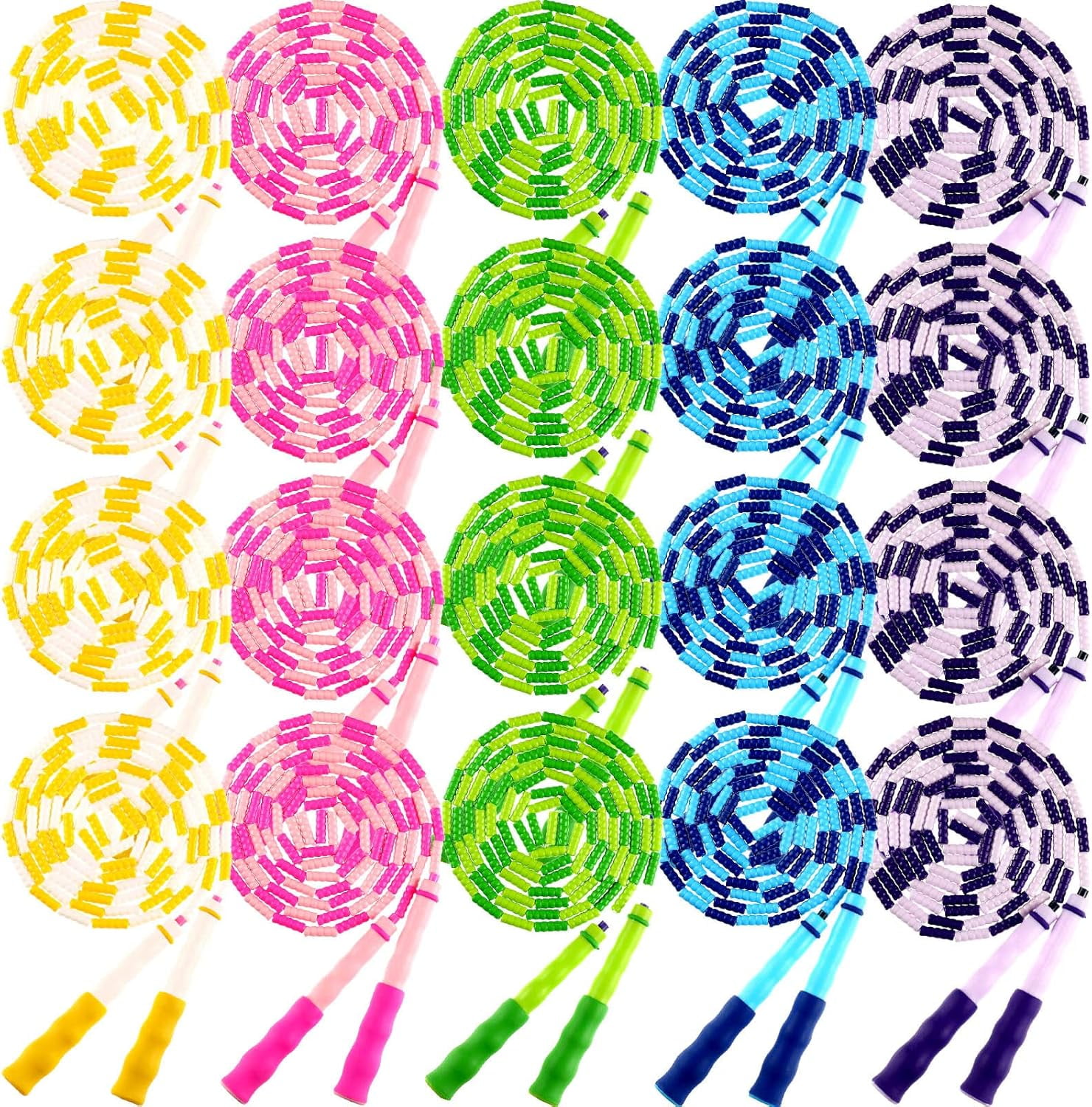 20 Pack Jump Ropes for Adults Kids, 9.2 Feet Adjustable Length Free ...