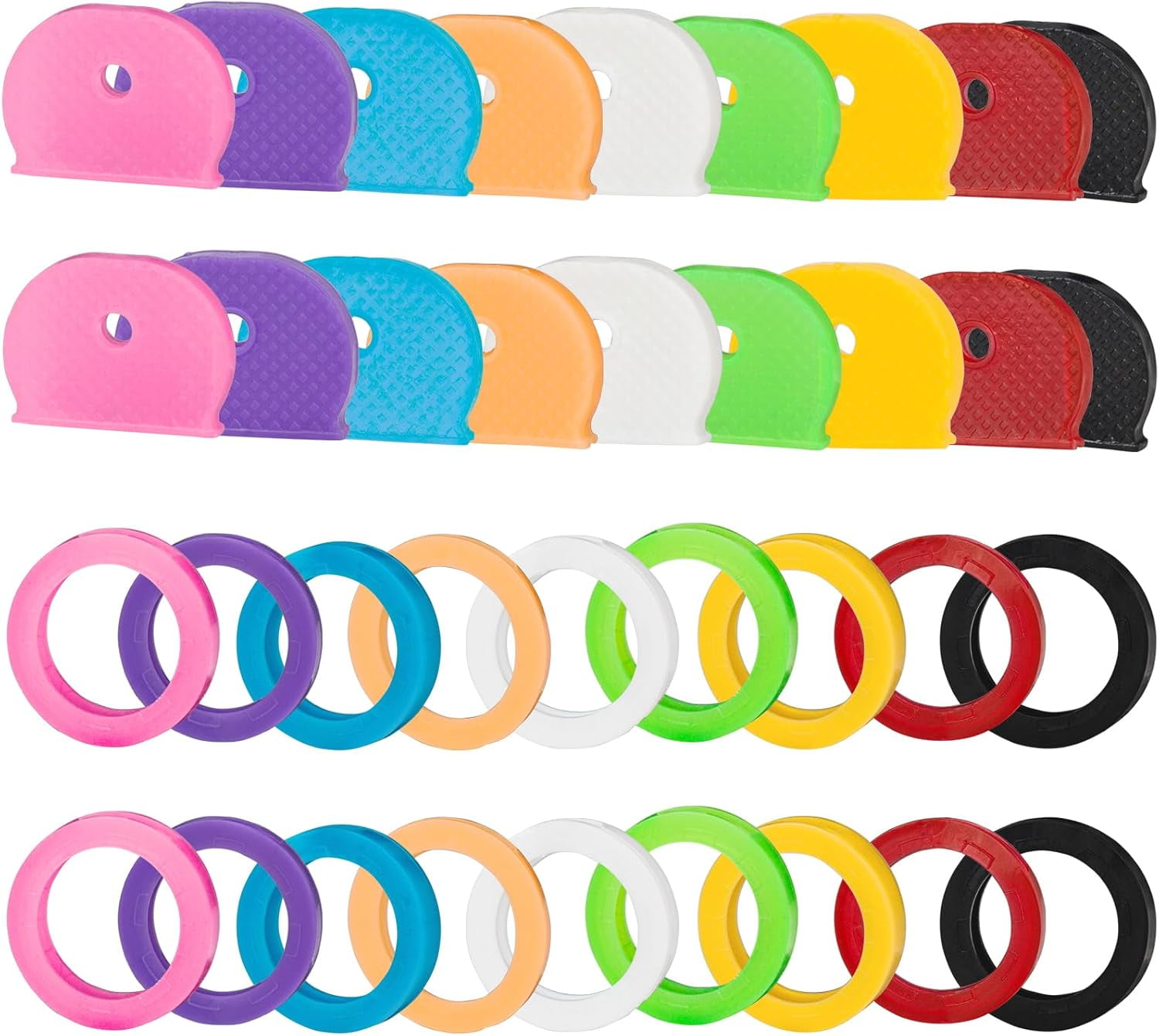 20 Pack Key Color Caps Covers Tags, Soft Rubber Key Identifiers ...