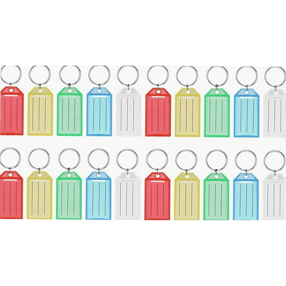 20 Pack Key Tags - Plastic Key Tags with Labels, Flexible Key Labels ...
