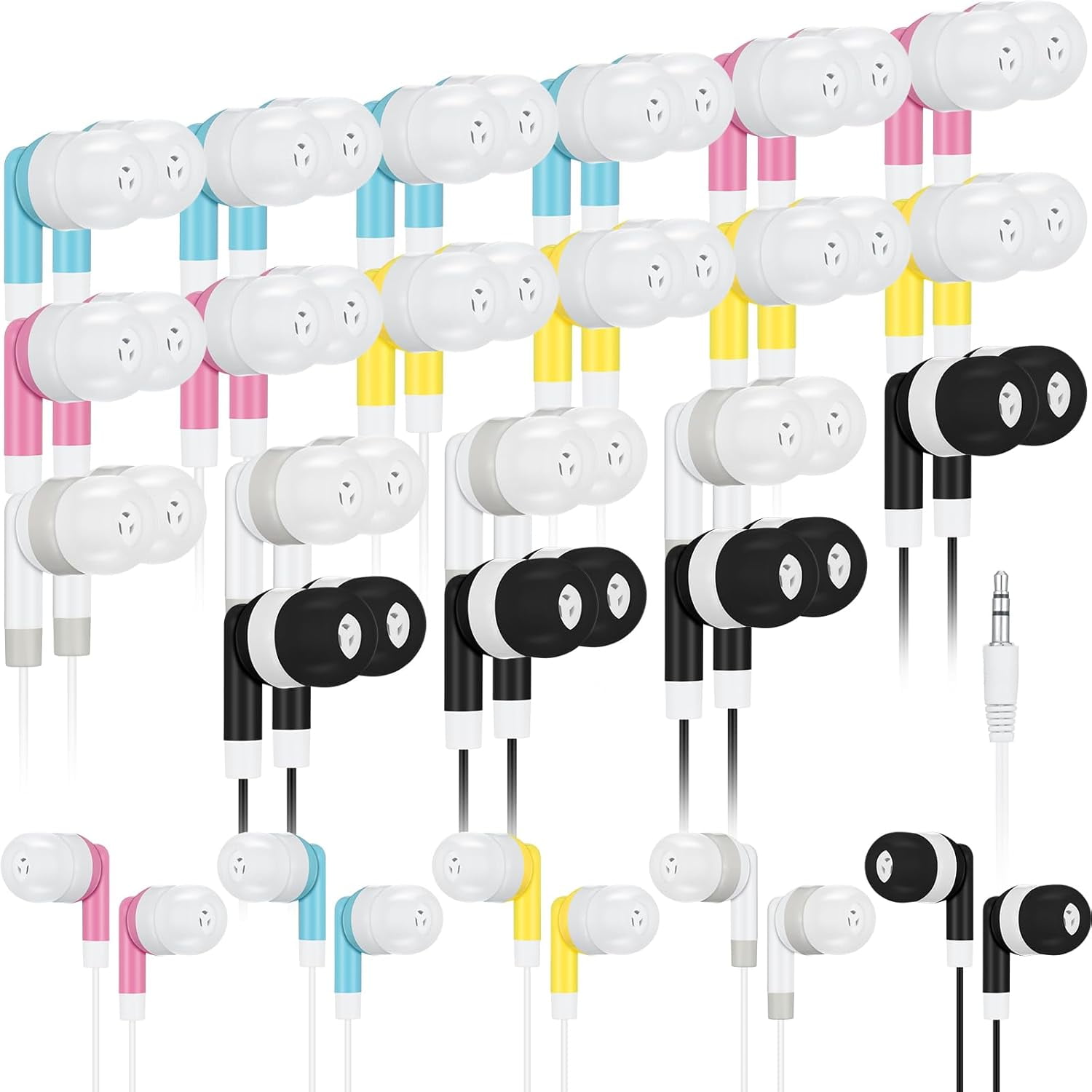 20 Pack Kids Bulk Earbud Headphones for Classroom Student Wired ...