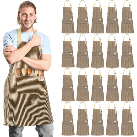 20 Pack Kitchen Cooking Aprons with 2 Pocket for Women Men Adjustable ...