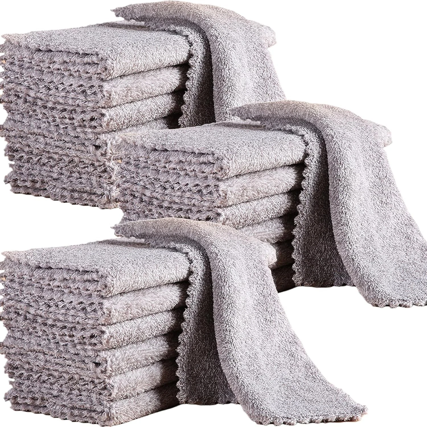 20 Pack Kitchen Dish Cloths 10" X 10" Super Soft & Absorbent Coral ...