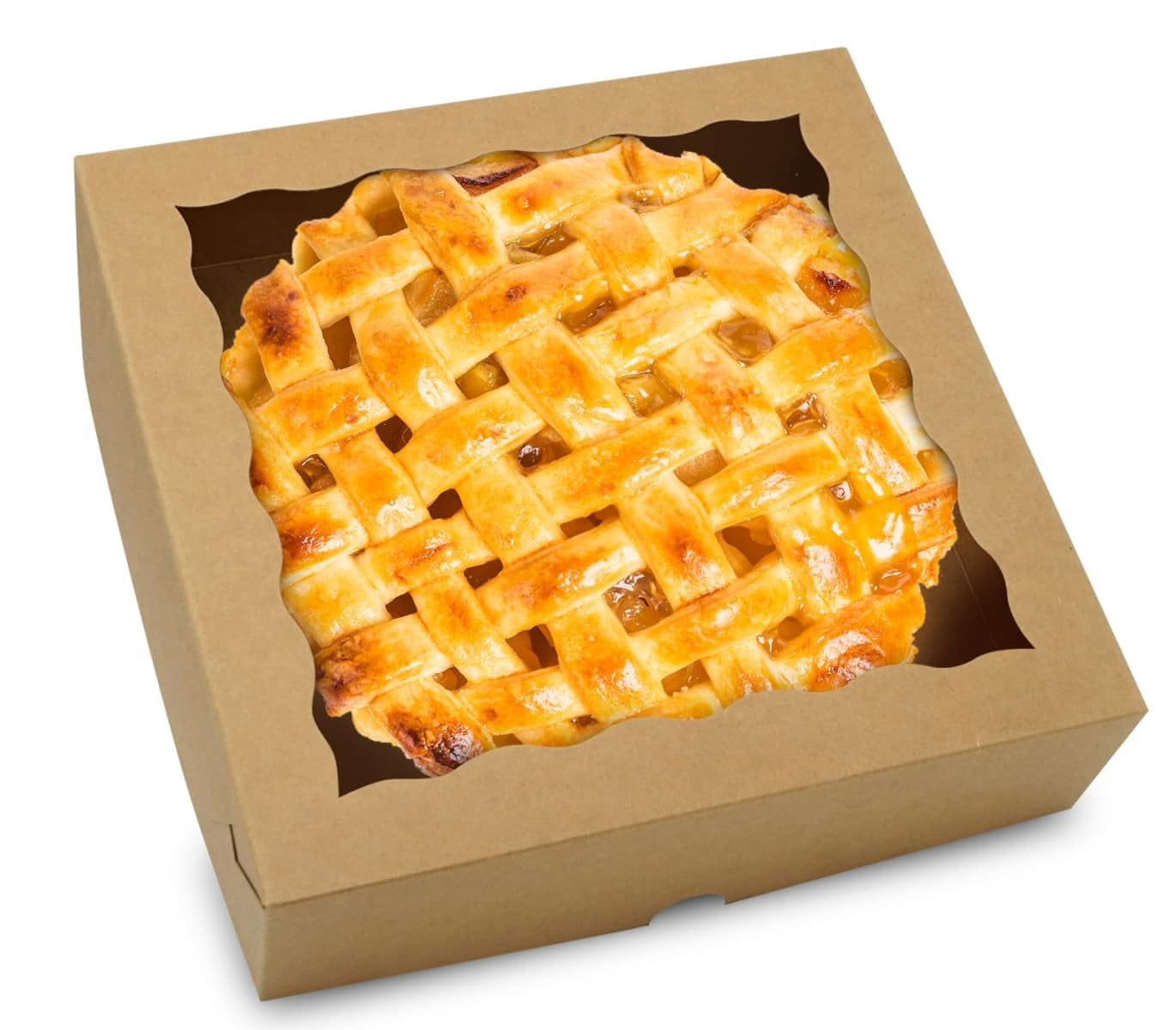 20 Pack Kraft Paper Pie Boxes with Window - Perfect Bakery Boxes for Treats, Donuts, Candy ...