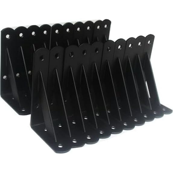 20 Pack L5 x H 3" Black Heavy Duty Shelf Brackets with Screws Metal ...
