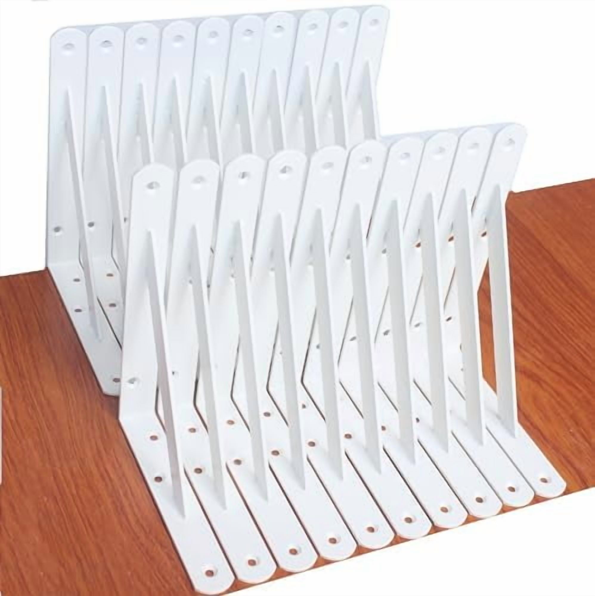 20 Pack L8 x H 6" White Heavy Duty Shelf Brackets with Screws Metal ...