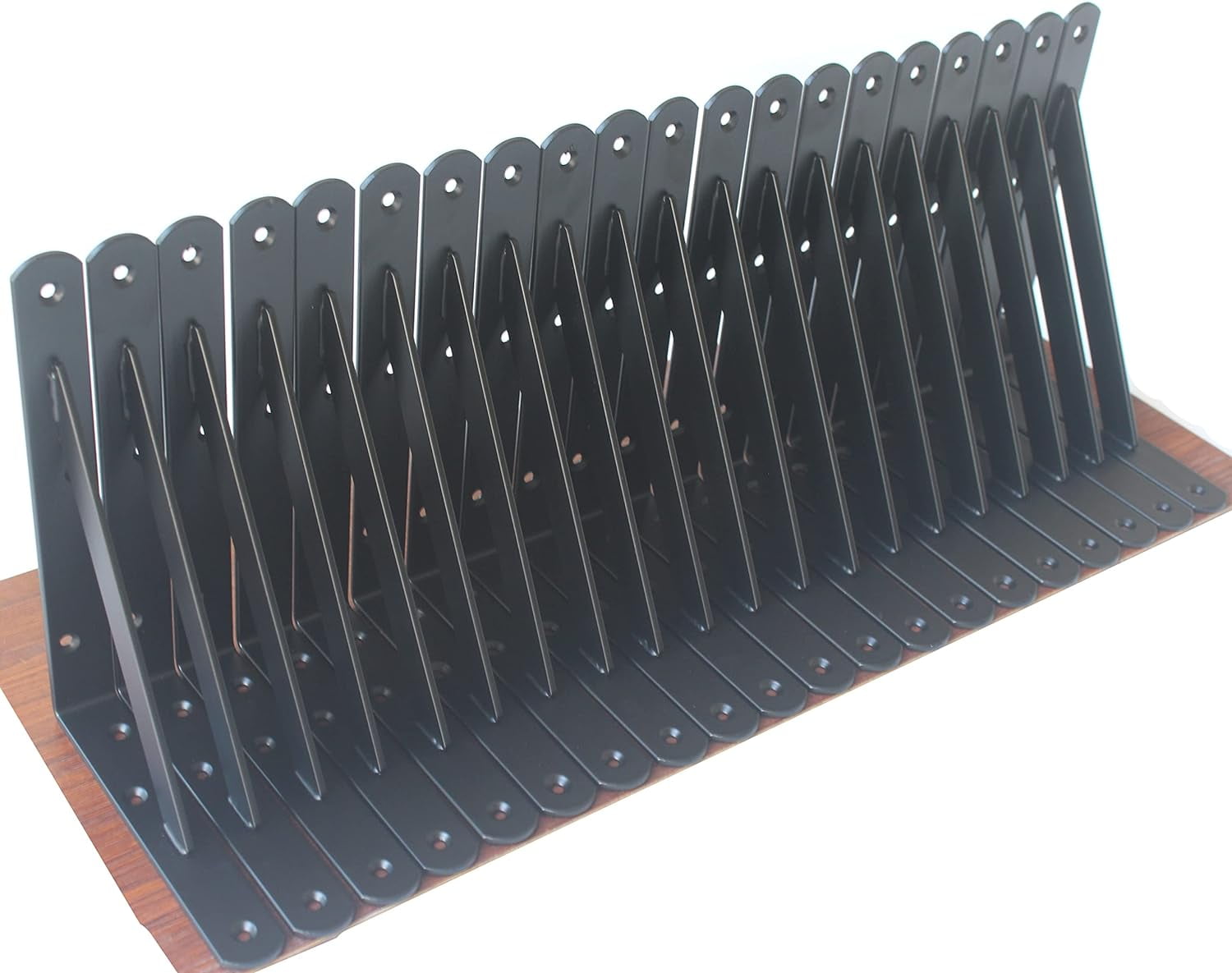 20 Pack L8 x H 6" Black Heavy Duty Shelf Brackets with Screws Metal Shelf Brackets Shelf Support ...