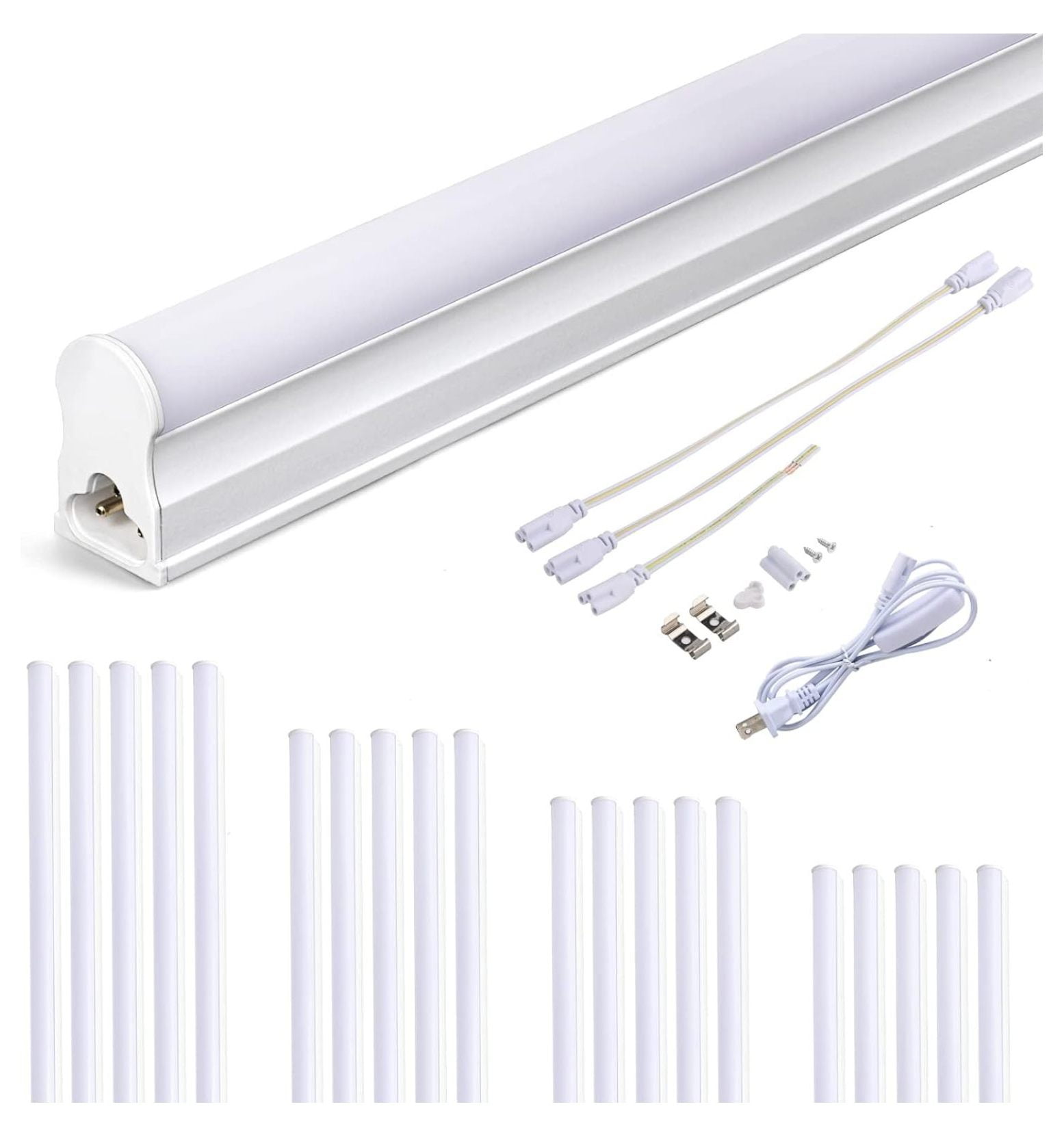 20-Pack LED T5 Integrated Single Fixture, 4FT Linkable LED Shop Light ...