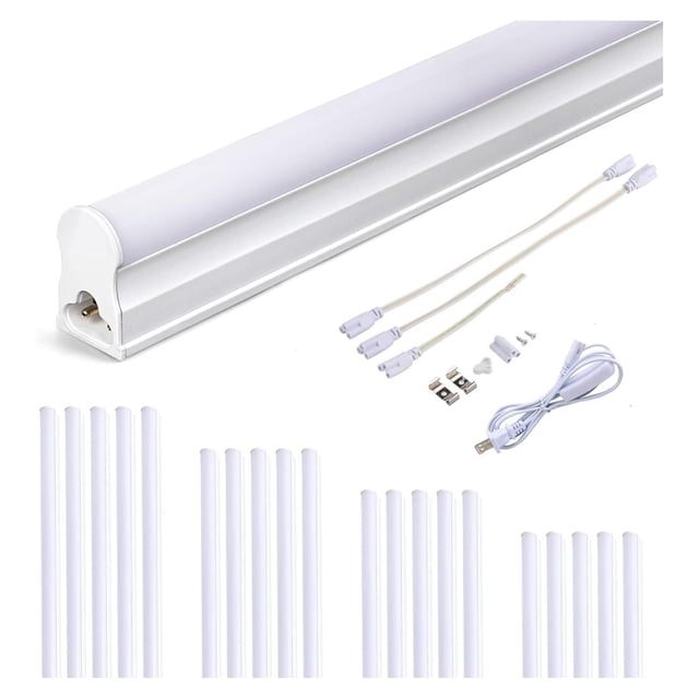 20-Pack LED T5 Integrated Single Fixture, 4FT Linkable LED Shop Light ...