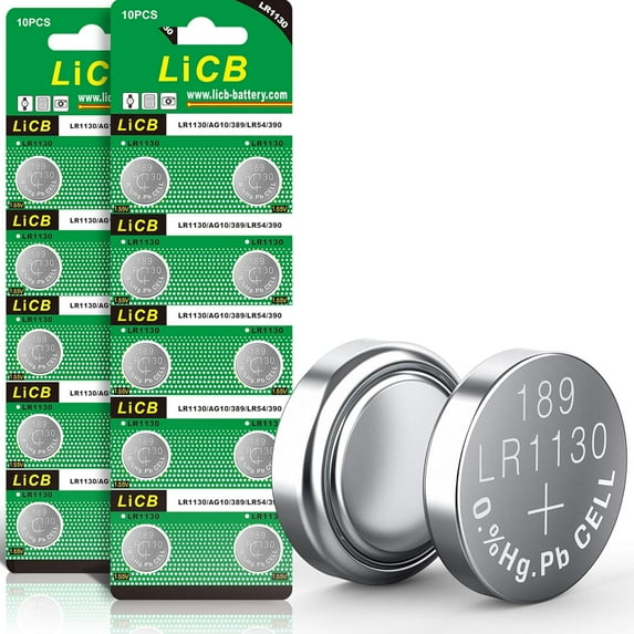 20 Pack LR1130 AG10 Battery 1.5V Long-Lasting Alkaline Button Cell ...