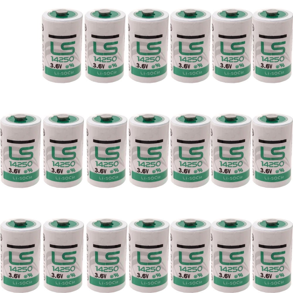 20 Pack LS14250 1/2 AA 3.6V Lithium Battery 1200mAh Replace for LS14250 ...