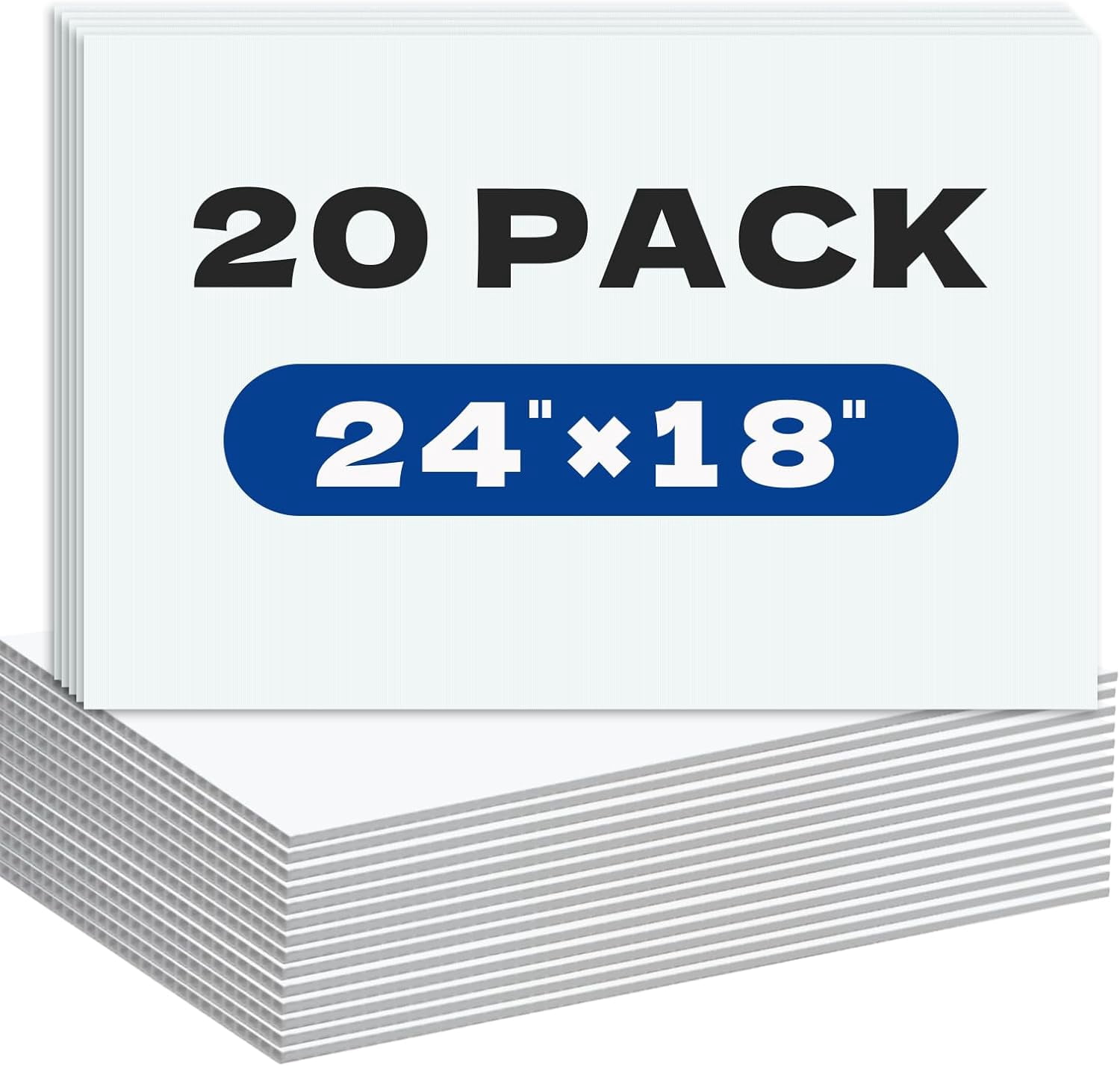 20 Pack Large Blank Yard Signs with 18 x 24",Corrugated Plastic Board ...