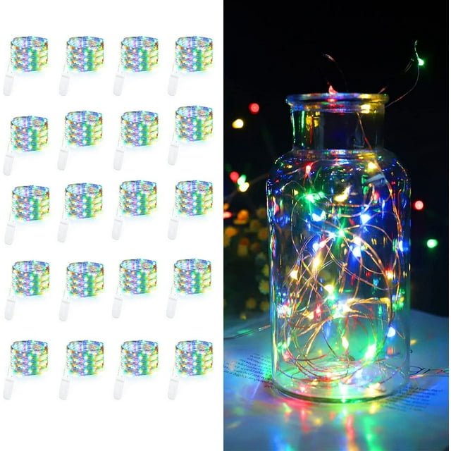 20 Pack Led Fairy Lights Battery Operated 20 LED Firefly Mason Jar ...