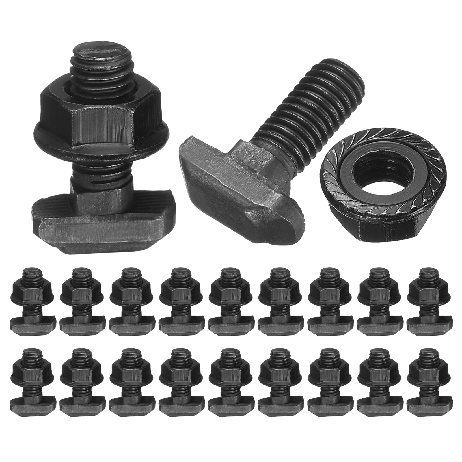 20 Pack M8x20mm t Slot Drop-in Bolt, Carbon Steel Hammer Head Boltswith ...