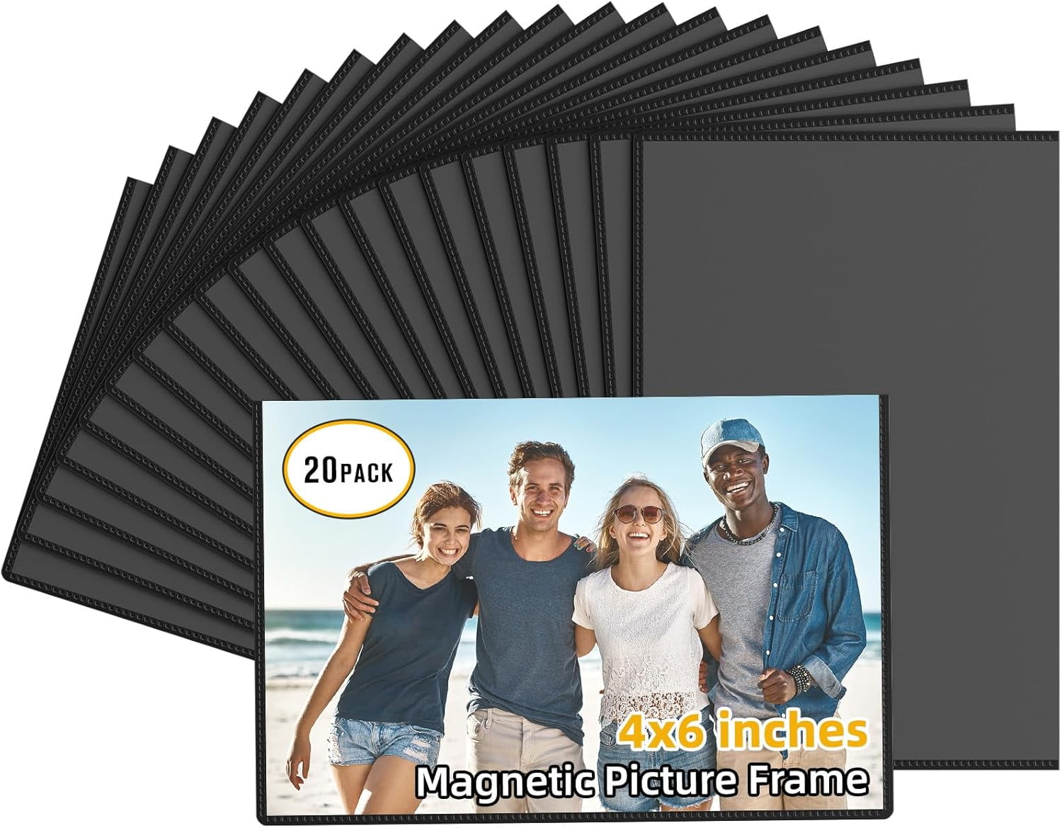 20 Pack Magnetic Picture Frames for Refrigerator 4x6 Inch, Magnetic ...