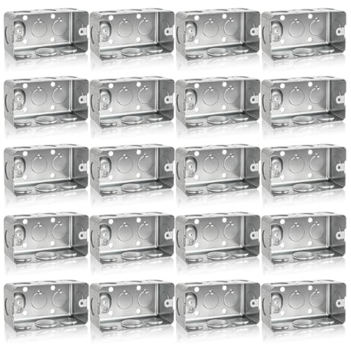 20 Pack Metal Electrical Box, 4" x 2" Utility Electrical Box, 1-7/8 ...