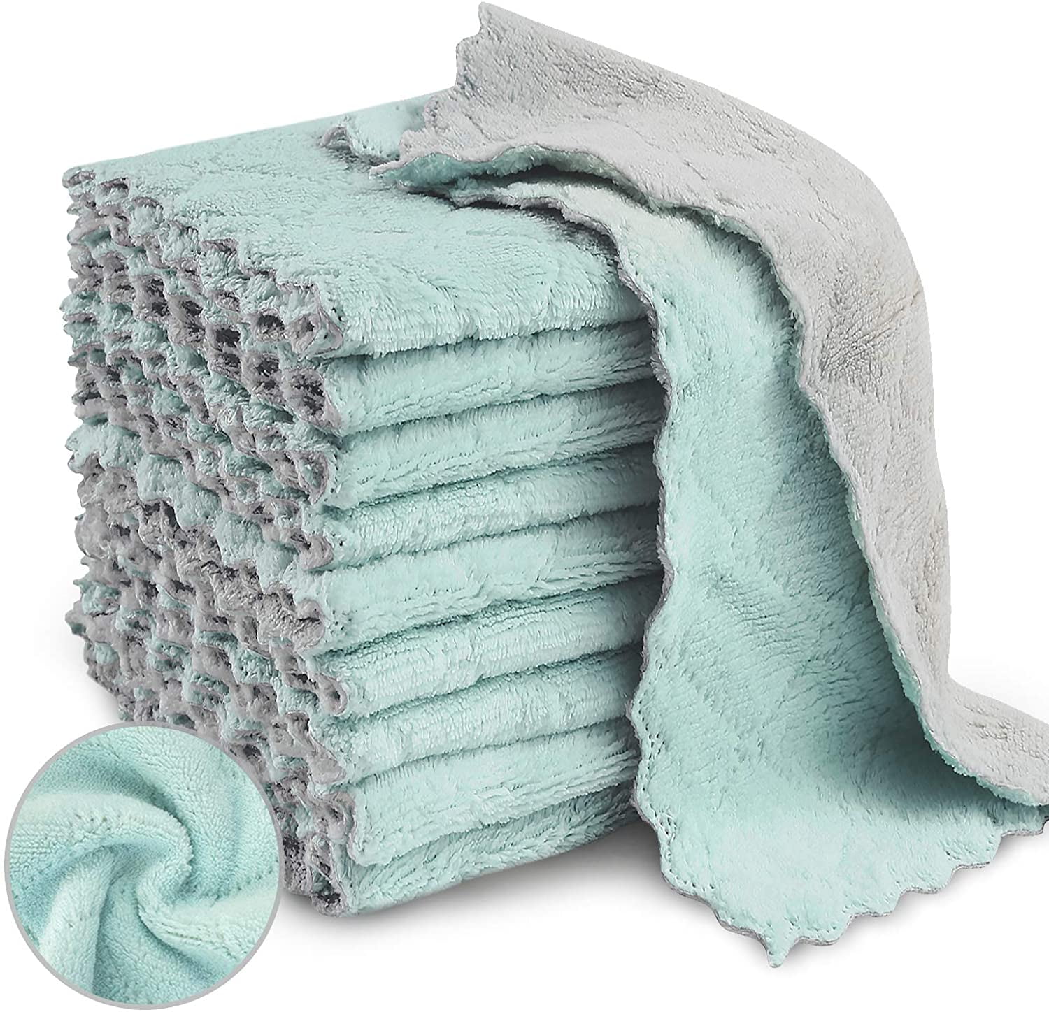 20 Pack Microfiber Cleaning Cloths - Super Absorbent & Lint Free ...