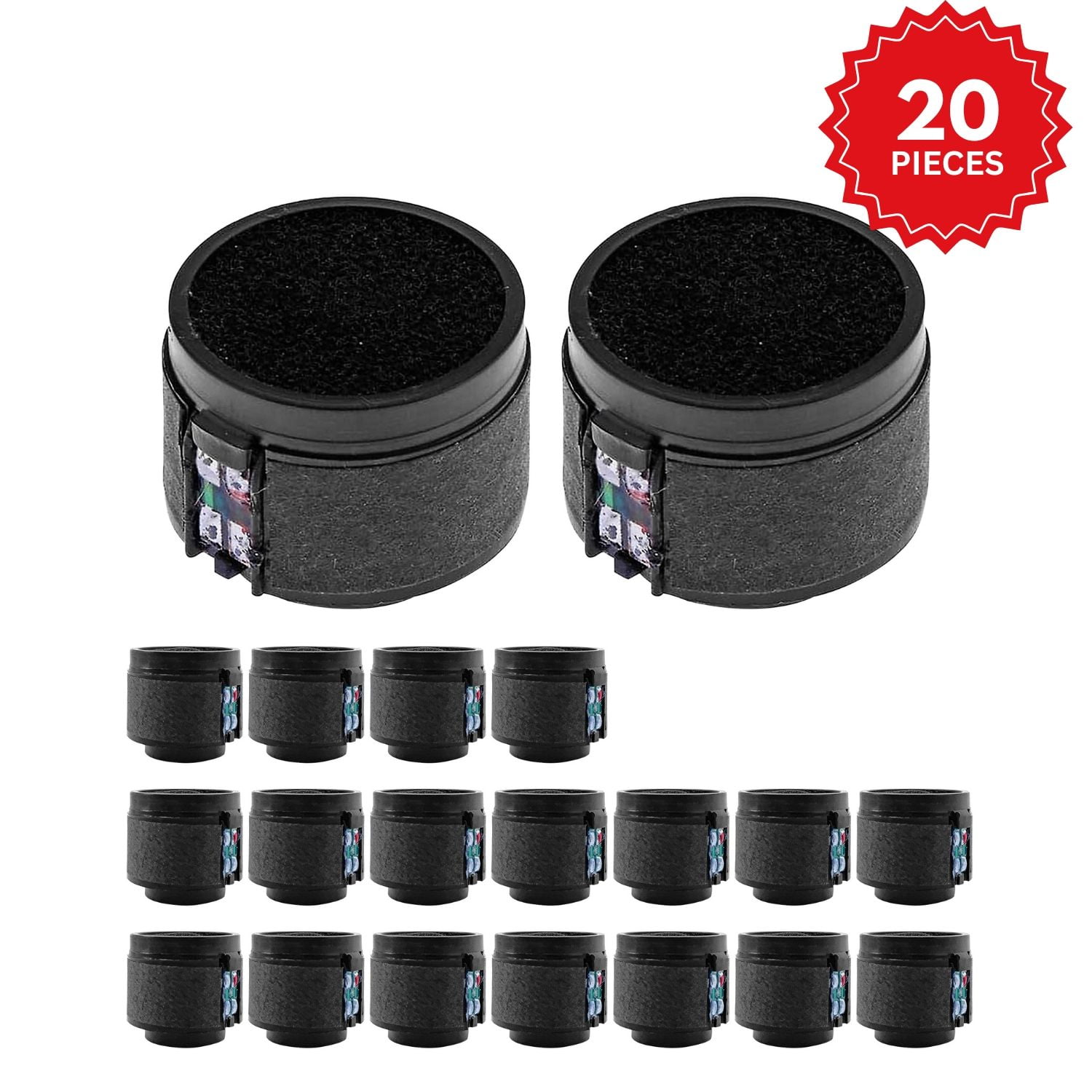 20-Pack Microphone Replacement Cartridge, Neodymium Magnet ...