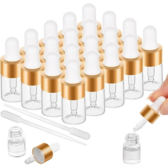 20 Pack Mini Dropper Bottle for Cuticle Oil, 2ml Small Sample Essential ...
