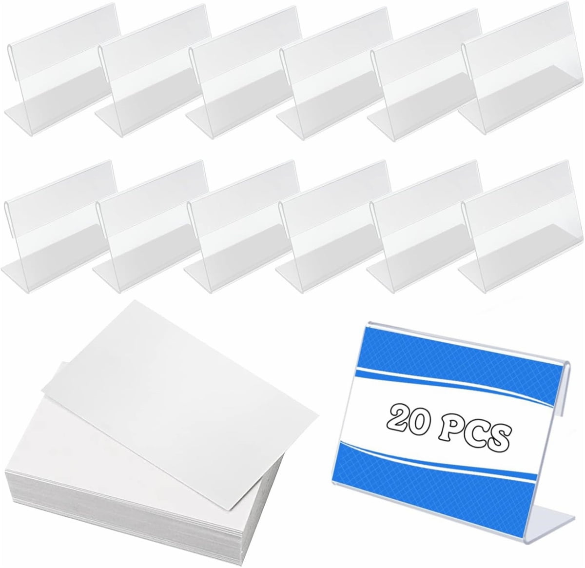 20 Pack Mini Name Card Display Holder,Clear Sign Display Holder,Tag ...