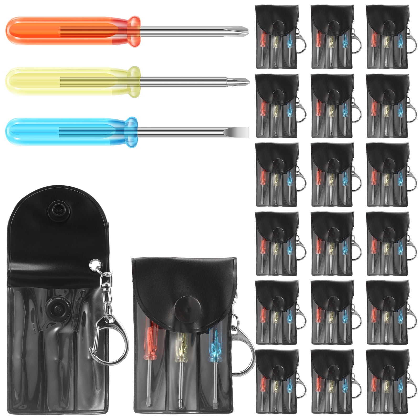 20 Pack Mini Screwdriver Set with Keychain Adult Bulk 3 Bit Screwdriver ...