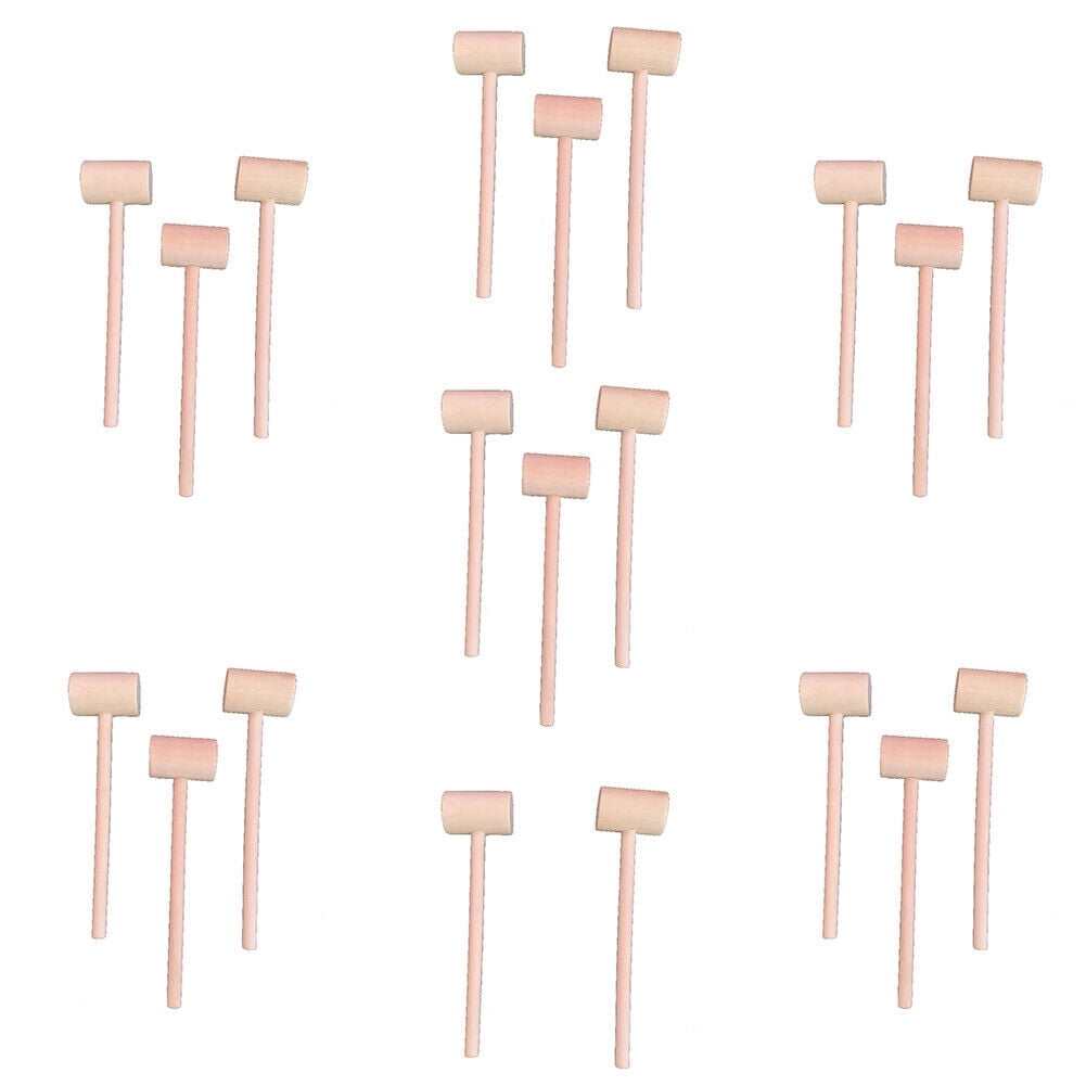 20 Pack Mini Wooden Hammer Mallet Pounding Toy Beating Gavel Toys Boys ...