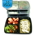 [20 Pack] Misc Home 3 Compartment Meal Prep Containers BPA-Free FDA ...