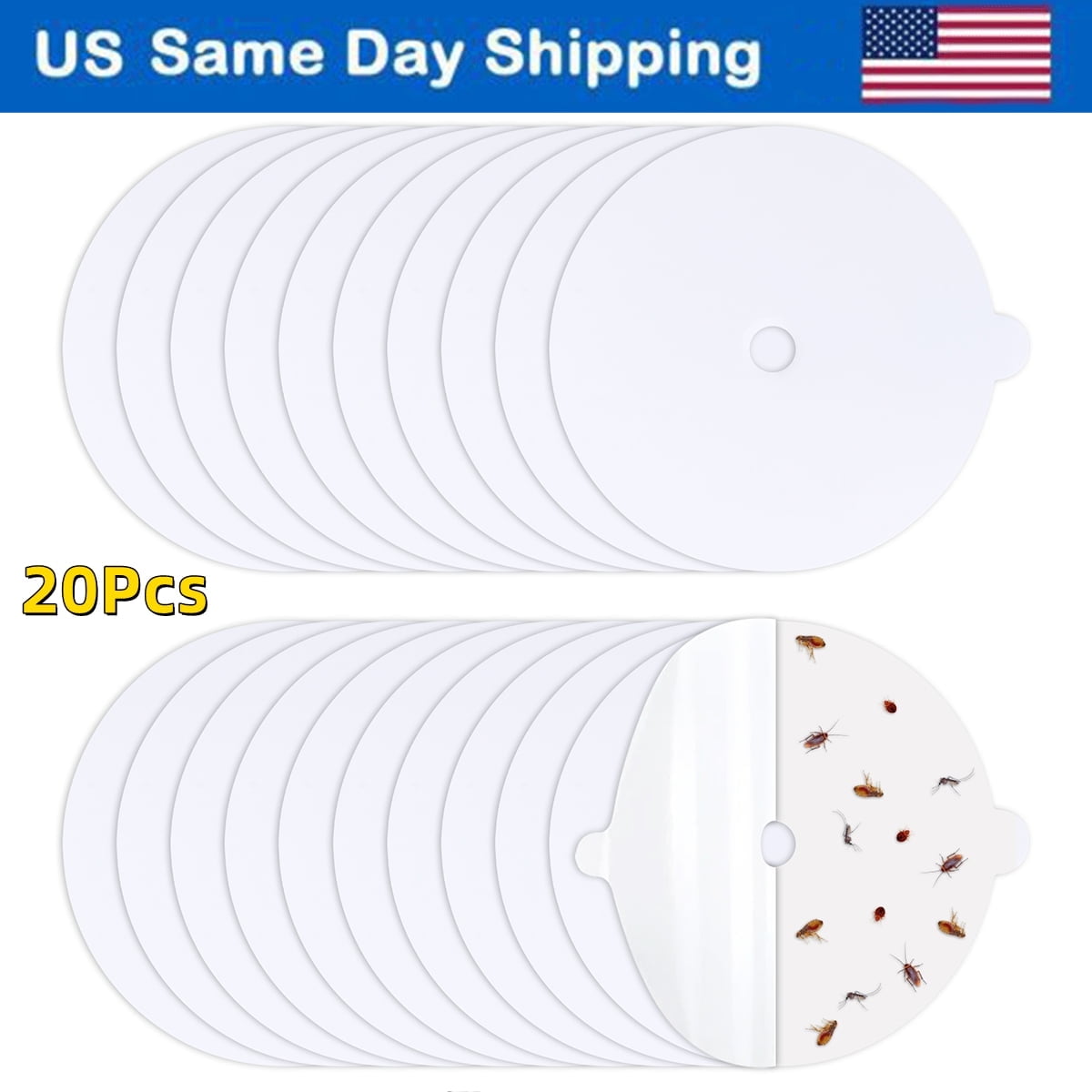 Gamexcel 20 Pack Mosquito Flea Trap Refill Discs, 5.4 Inch Sticky Glue ...