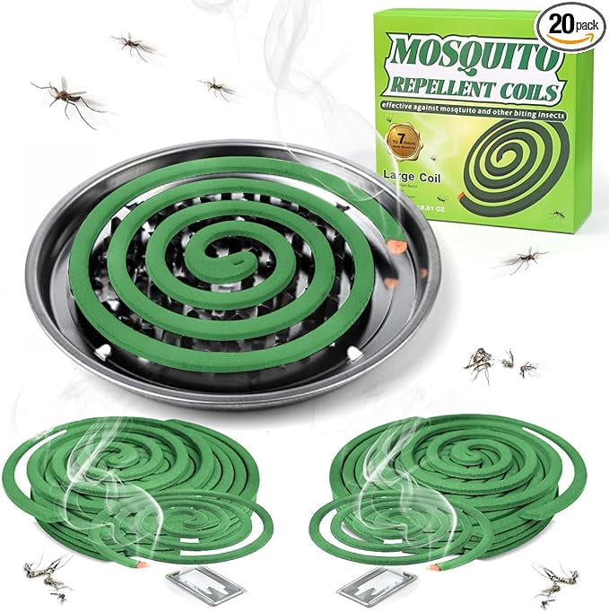 20 Pack Mosquito Repellent Coils, Up to 7 Hour Protection for Indoor ...