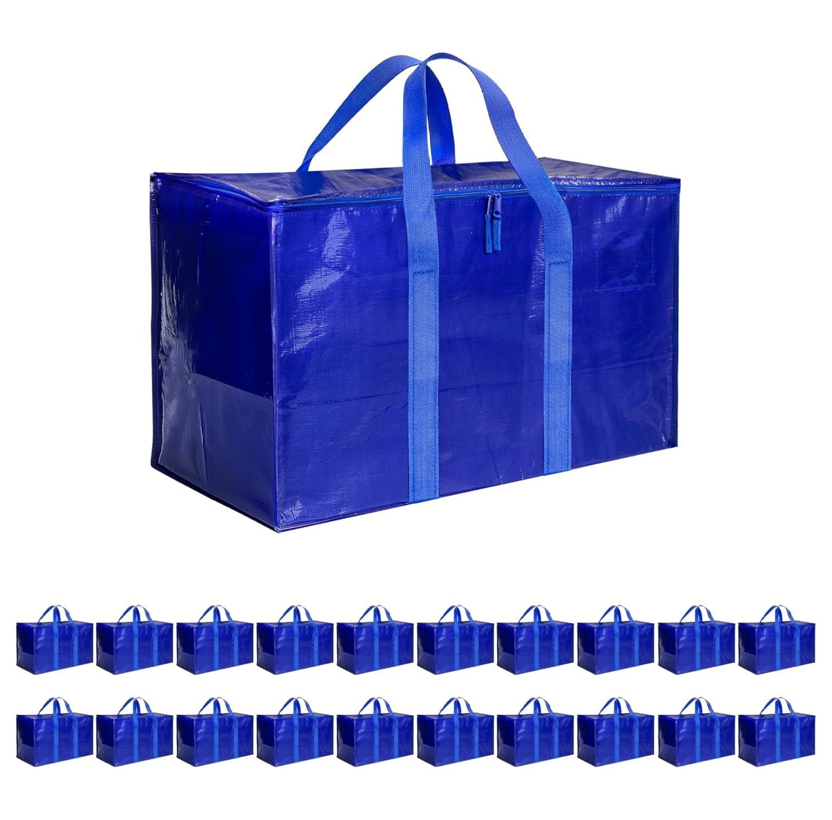 20 Pack Moving Bags, Heavy Duty Storage Totes with Lids, Sturdy Handles ...
