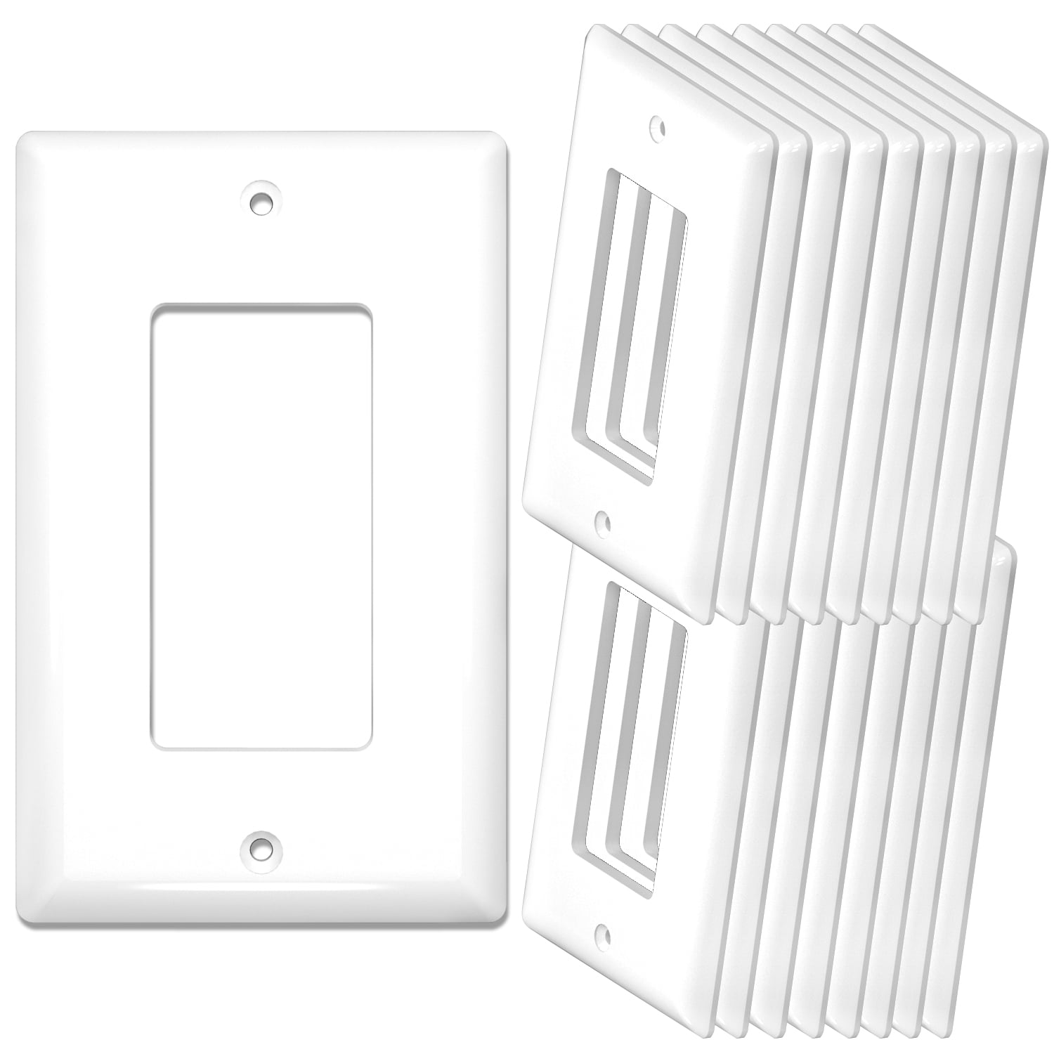 [20 Pack] NEU 1-Gang Mid-Size Decorator Light Switch Outlet Cover Wall ...
