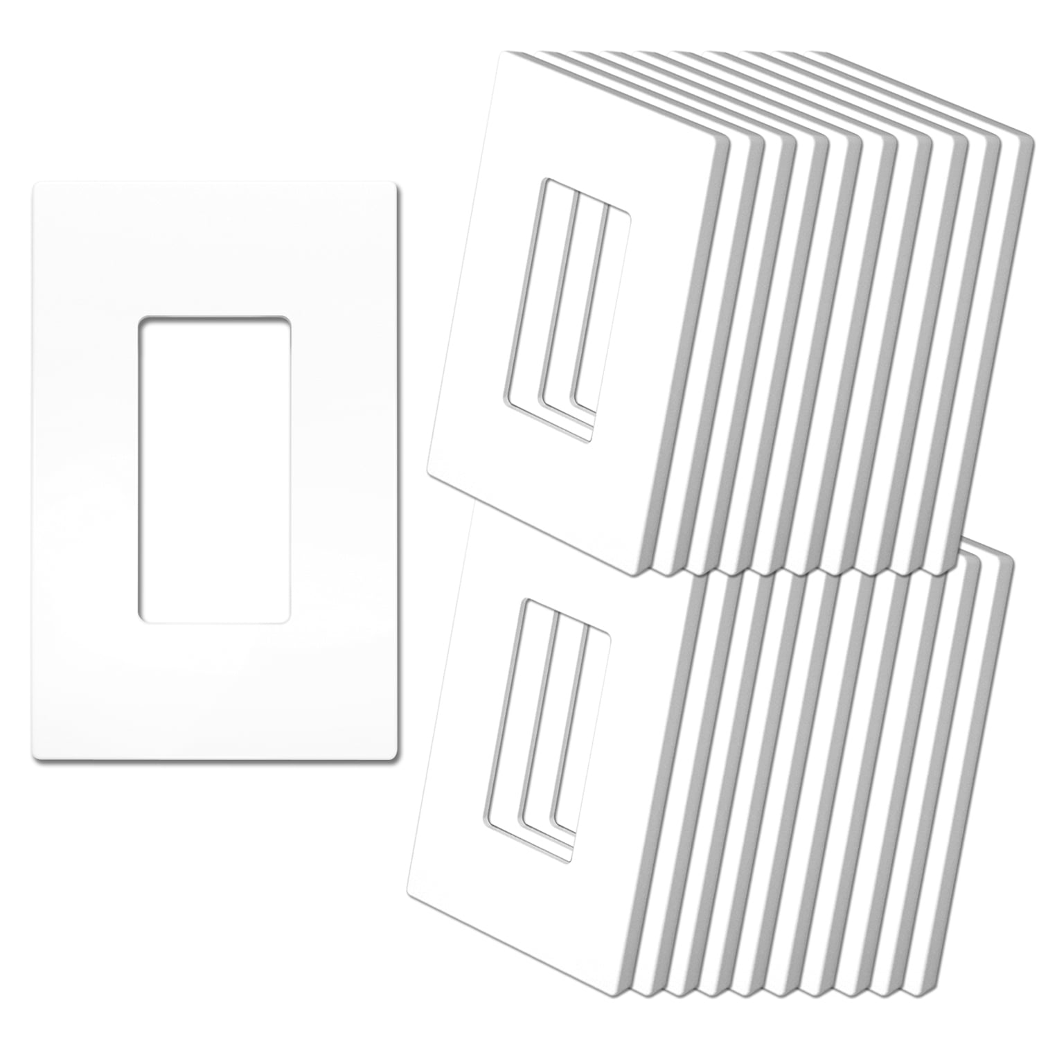 NEU 20-Pack 1-Gang Oversized Wall Plates, Child Safe, Unbreakable ...