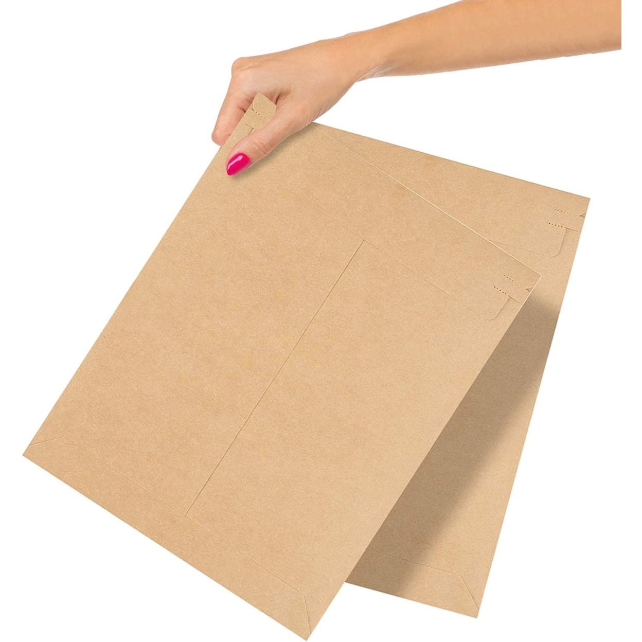 20 Pack Natural Brown Paperboard Rigid Mailers 9.75" x 12.25" Self-Seal ...