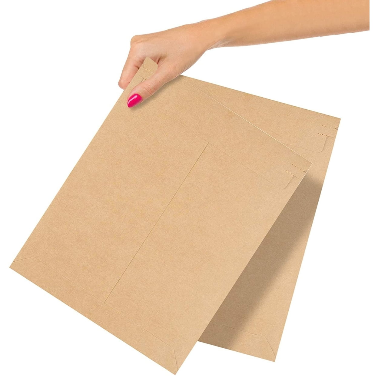 20 Pack Natural Brown Paperboard Rigid Mailers 9" x 11.5" Self-Seal ...