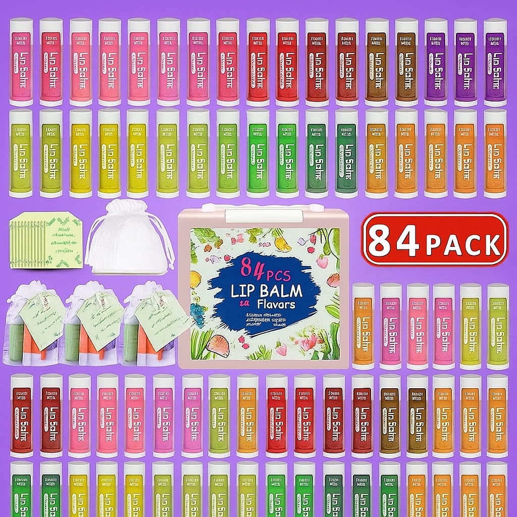 20 Pack Natural Lip Balm Bulk with Vitamin E and Coconut Oil Valentine ...