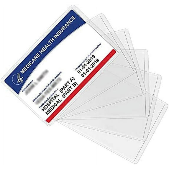 20 Pack New Medicare Card Holder Protector Sleeves, 12Mil Clear PVC ...